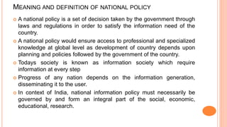 Library and information policy at national and international 1 | PPTX
