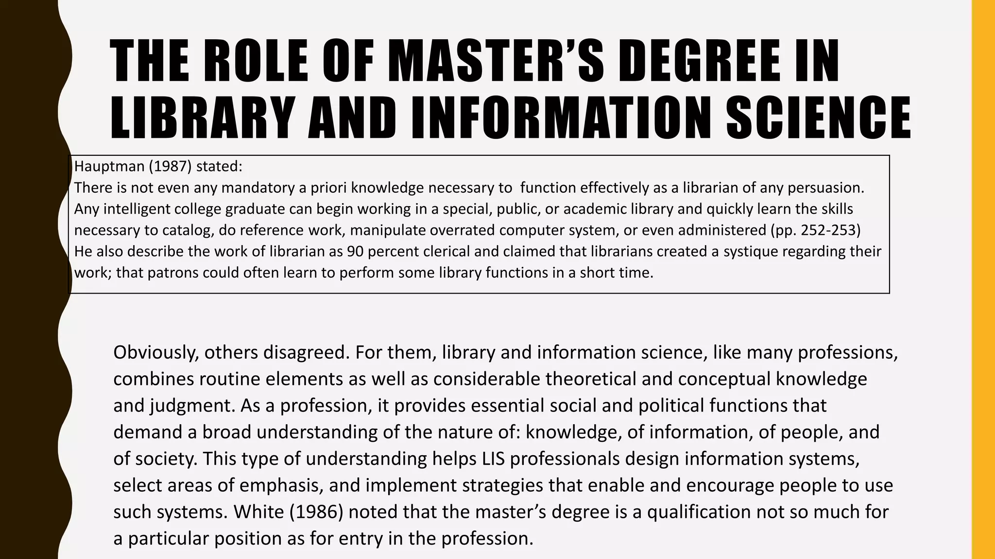 Library and information science; an evolving profession | PPTX