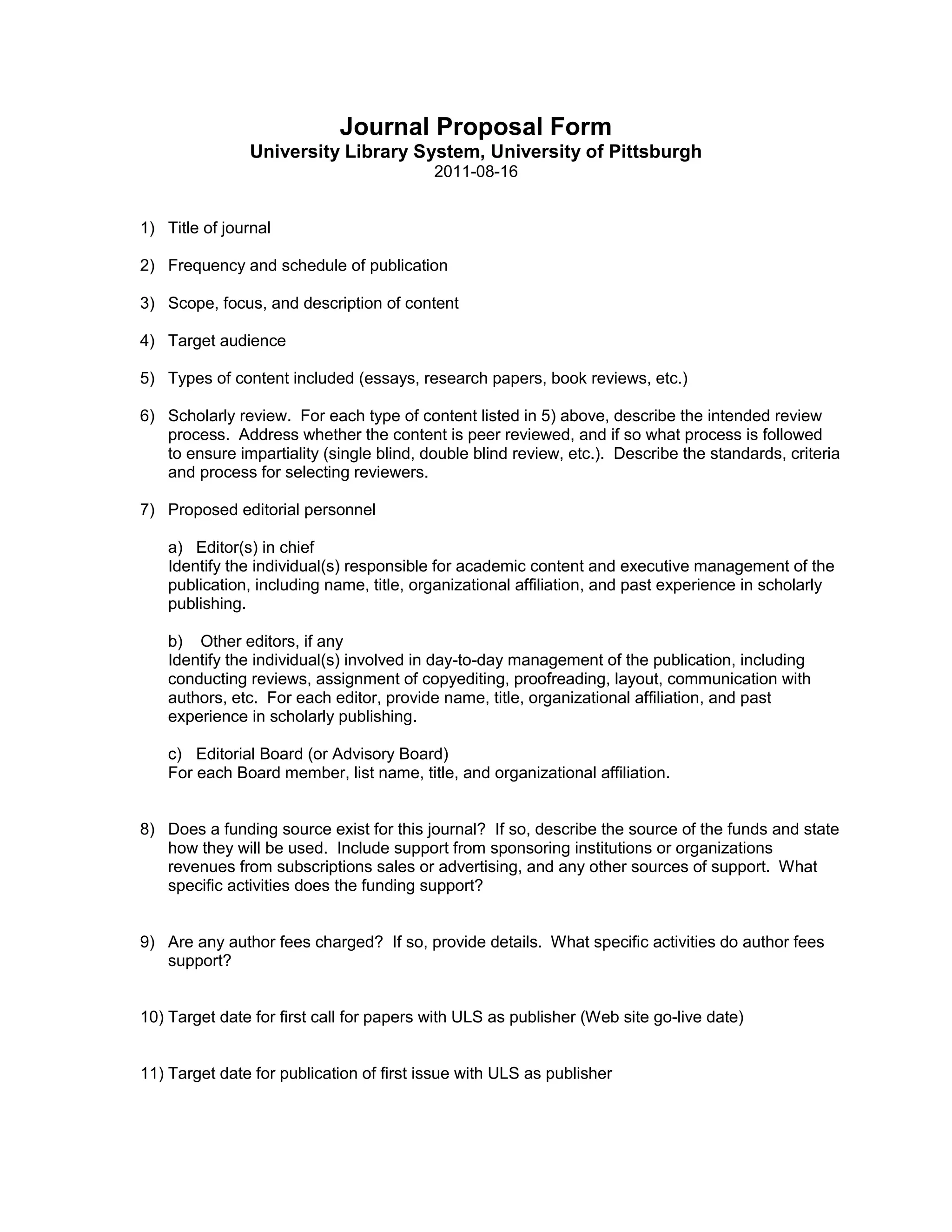 Library as publisher handout 3-journal proposal-form | PDF