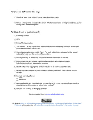 Library as publisher handout 3-journal proposal-form | PDF
