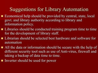 Library Automation.ppt for library and information science | PPT