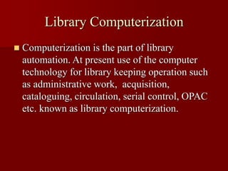 Library Automation.ppt for library and information science | PPT