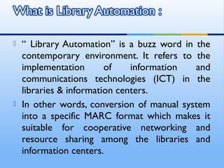 LibraryLibrary Automation and Use of Open Source Software automation ...