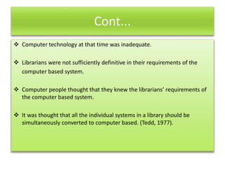 Library automation history Anandraj.L | PPTX