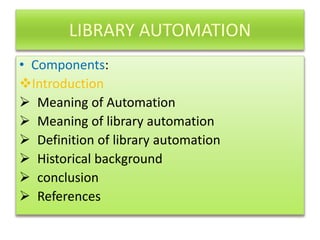 Library automation history Anandraj.L | PPTX
