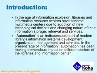 Library automation in Bangladesh: Past, Present, Future | PPT
