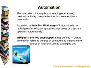 Library automation in Bangladesh: Past, Present, Future | PPT