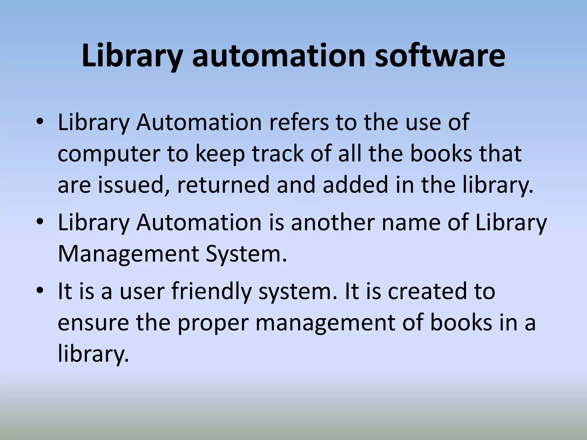 Library Automation Software Pptx Databases Computer Software And