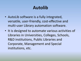 Library automation software | PPTX