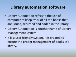 Library automation software | PPTX
