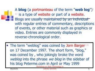 Creating and managing library blog | PPT