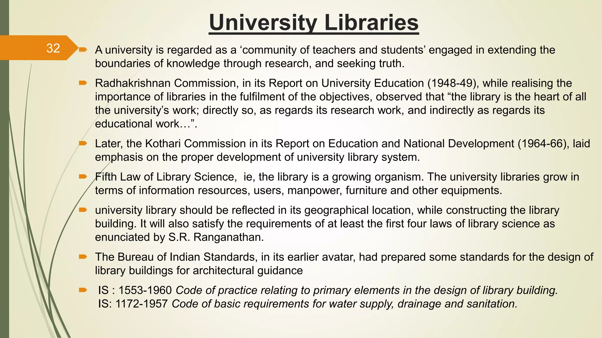 Library building, furniture, Equipment and its standards | PPTX