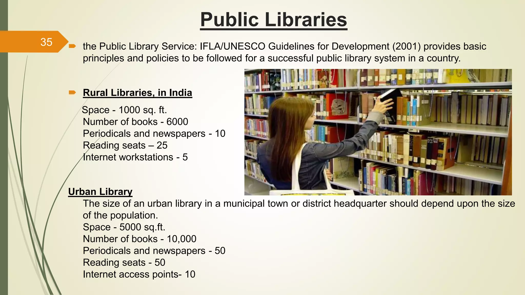 Library building, furniture, Equipment and its standards | PPTX