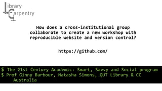 Library Carpentry Case Studies rscd2018 | PPTX