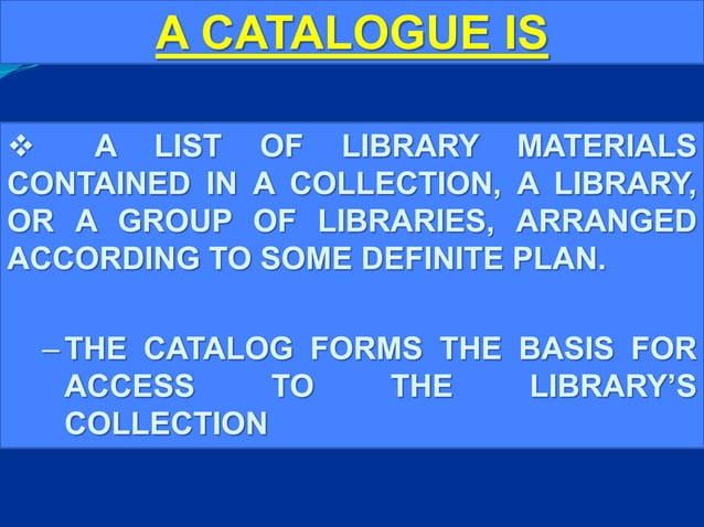 Library cataloging | PPTX | Desktop Publishing | Computer Software and Applications