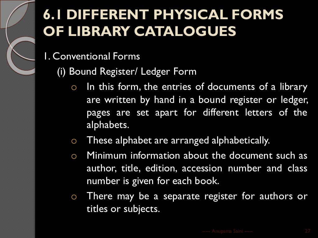 Theory of Library Cataloguing