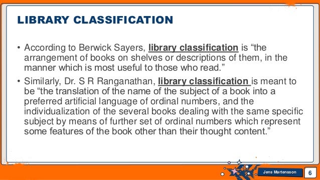 Library classification