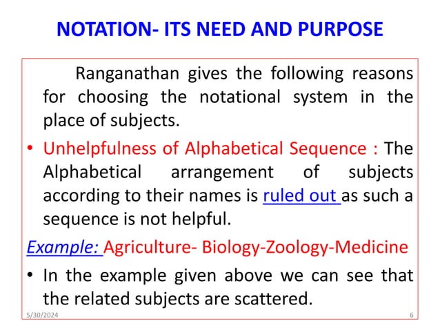 Library Classification-NOTATION. Notationspt | PPT | Science
