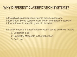 Library classification systems.ppt 2011 | PPT
