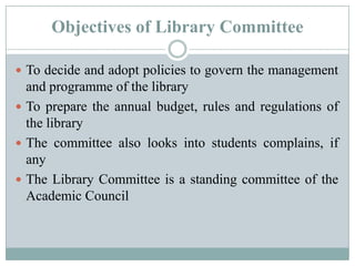 Library committee | PPTX