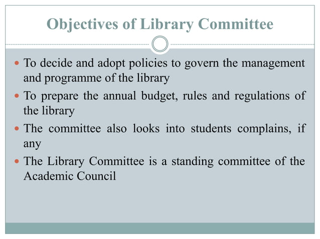 Library committee | PPTX