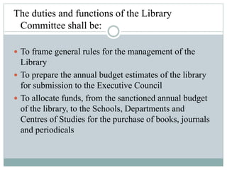 Library committee | PPTX
