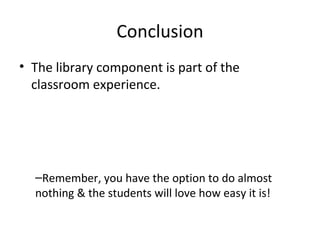 Library component | PPT | Education