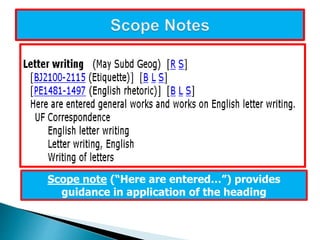 Library congress subject headings | PPT