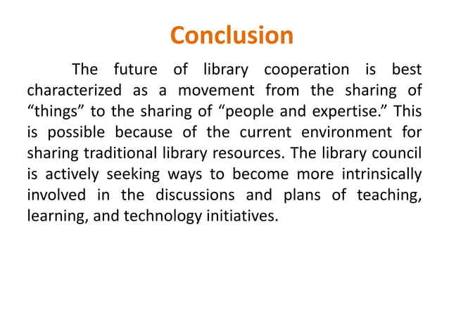 Library cooperation. | PPTX