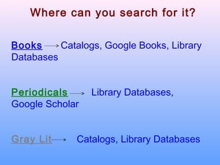 Library database searching | PPT