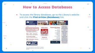 Library Databases Tutorial | PPTX