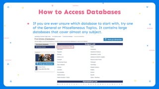 Library Databases Tutorial | PPT