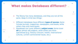 Library Databases Tutorial | PPTX