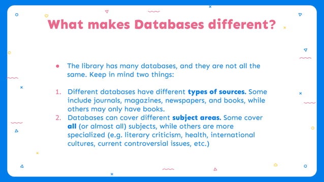 Library Databases Tutorial | PPT