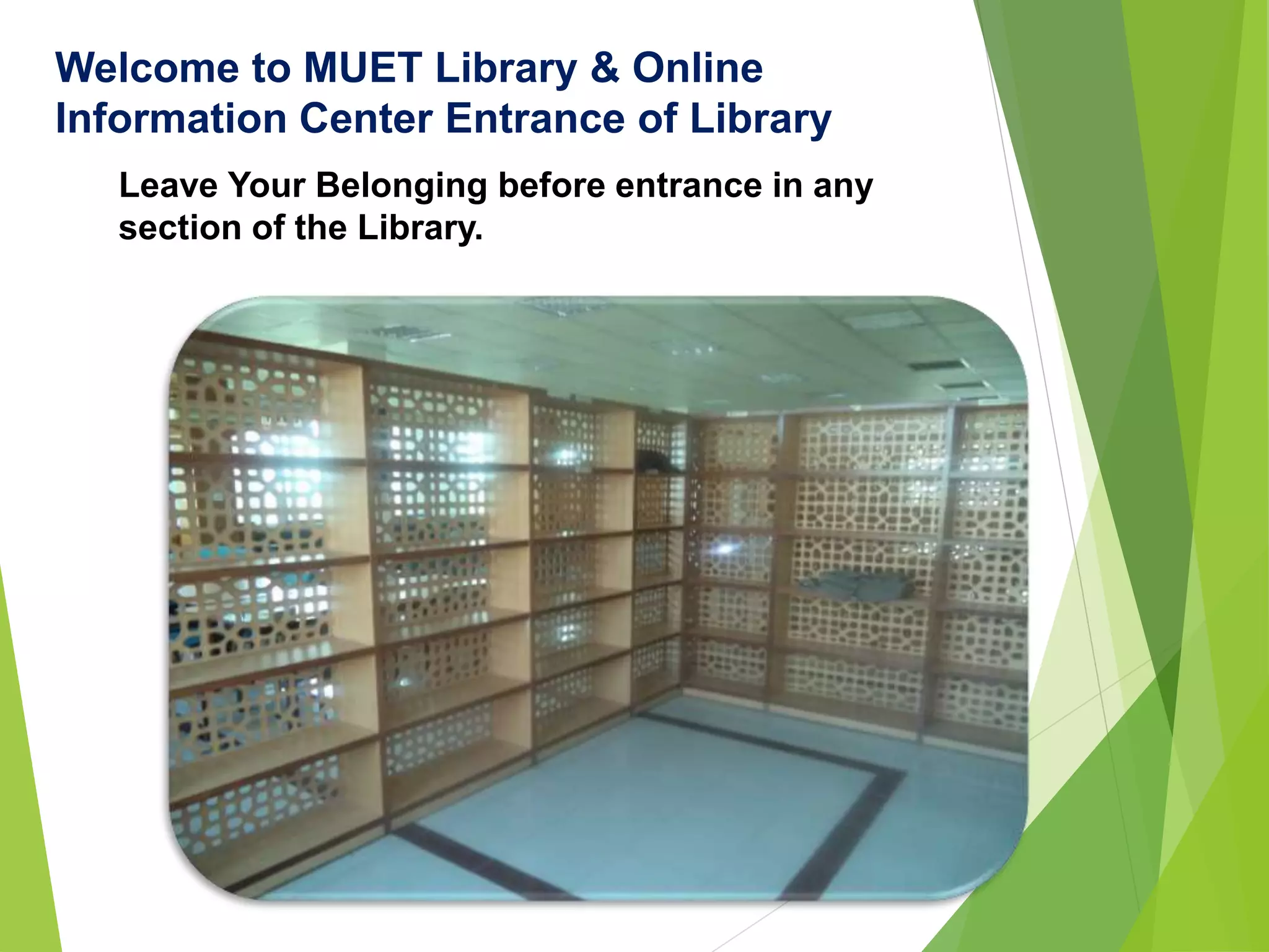 Library demonstration muet library | PPTX