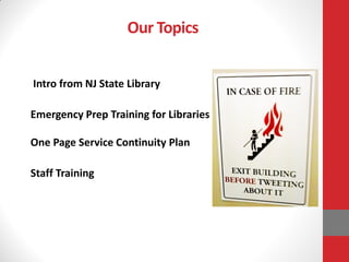 The Public Library as Community Disaster Recovery Center | PPT