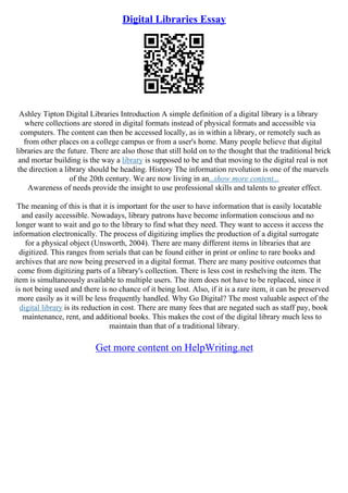 Library Essays | PDF