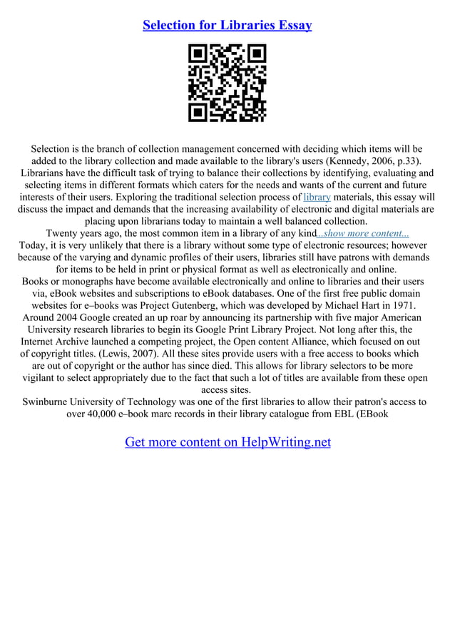 Library Essays | PDF