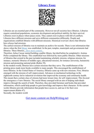 Library Essay Writing | PDF