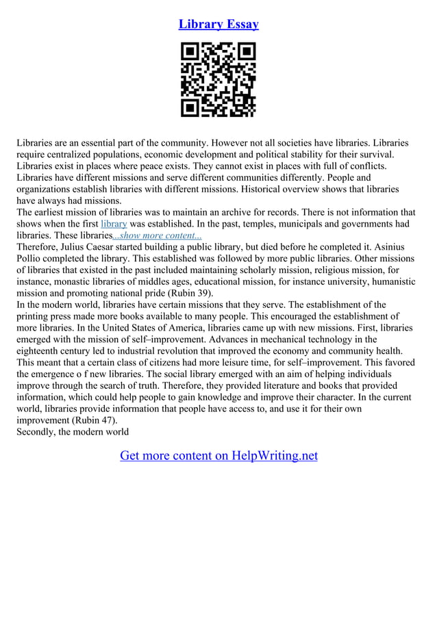 Library Essay Writing | PDF