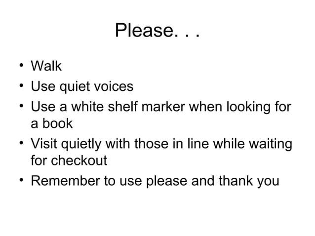 Library Etiquette | PPT