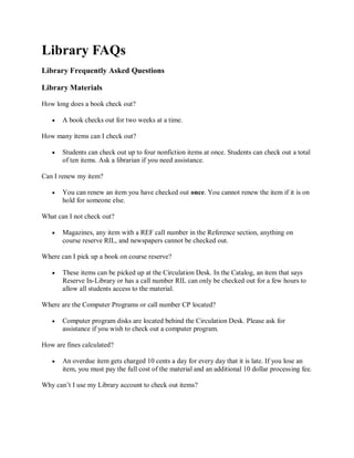 Library FAQ SEMN Presentation | PDF