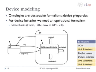 Formal Veriﬁcation of Device State Chart Models | PPT
