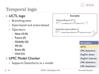 Formal Veriﬁcation of Device State Chart Models | PPT