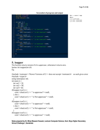 Library function in c++ specially designed for clas 11th students | PDF