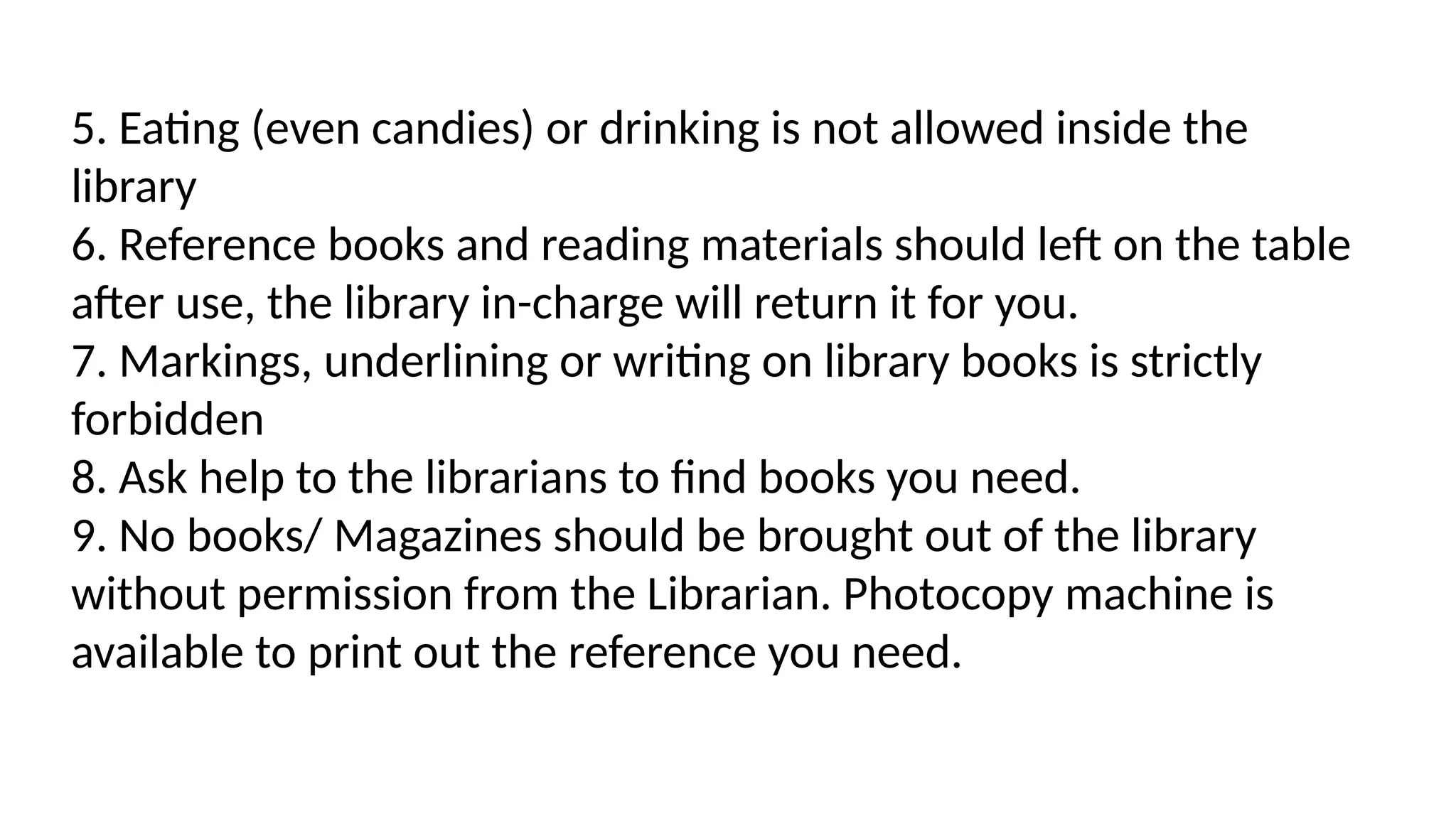 LIBRARY GENERAL RULES AND REGULATIONS ppt.pptx | Education