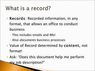 Reading the Library General Records Schedule | PPT