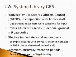 Reading the Library General Records Schedule | PPT