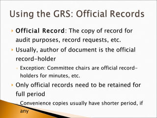 Reading the Library General Records Schedule | PPT