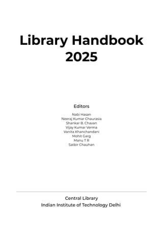 Library HandBook 2025: Indian Institute of Technology Delhi | PDF